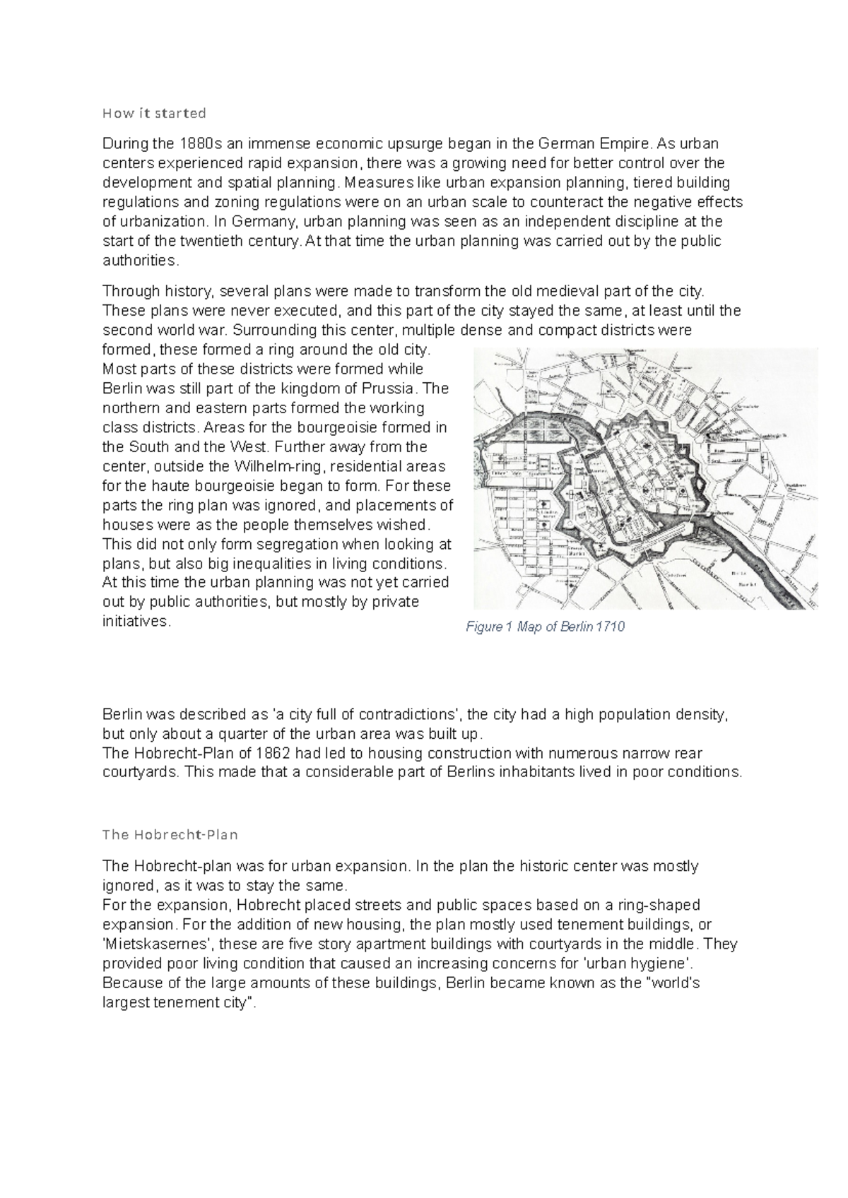 Essay Midterm: Urban Planning and the Hobrecht Plan in Berlin - Studeersnel
