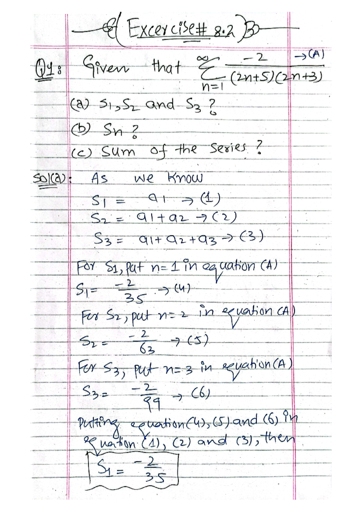 Calculus Exercise 8.2 Solutions and Series Analysis - Studocu