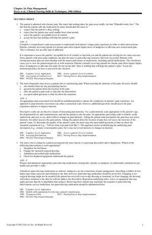 Exam View - Chapter 07 - Quiz - Chapter 07: Specimen Collection Perry ...
