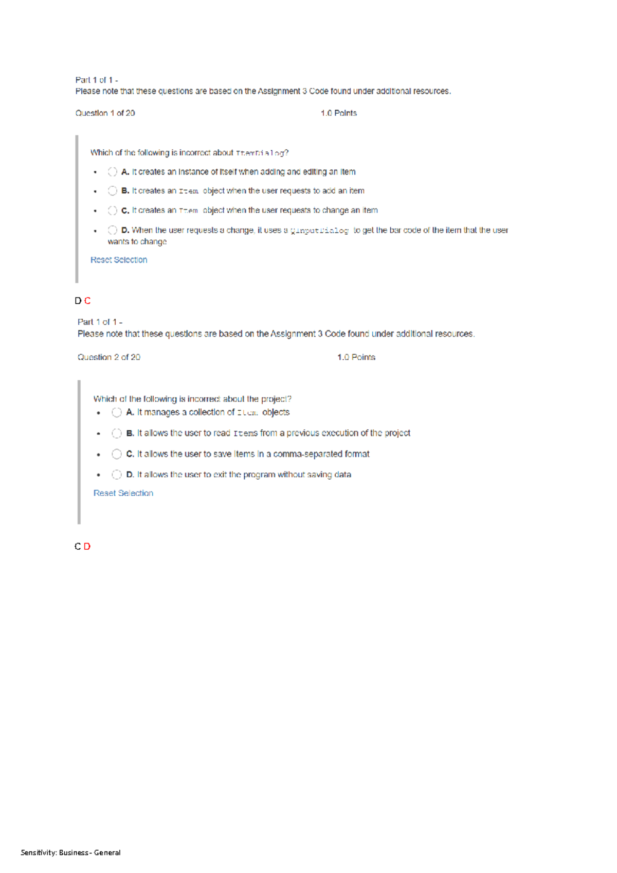 Assignment 3 - COS2614 - D C C D A? D A - B D C? D C A B B A B C D A? B - Studocu