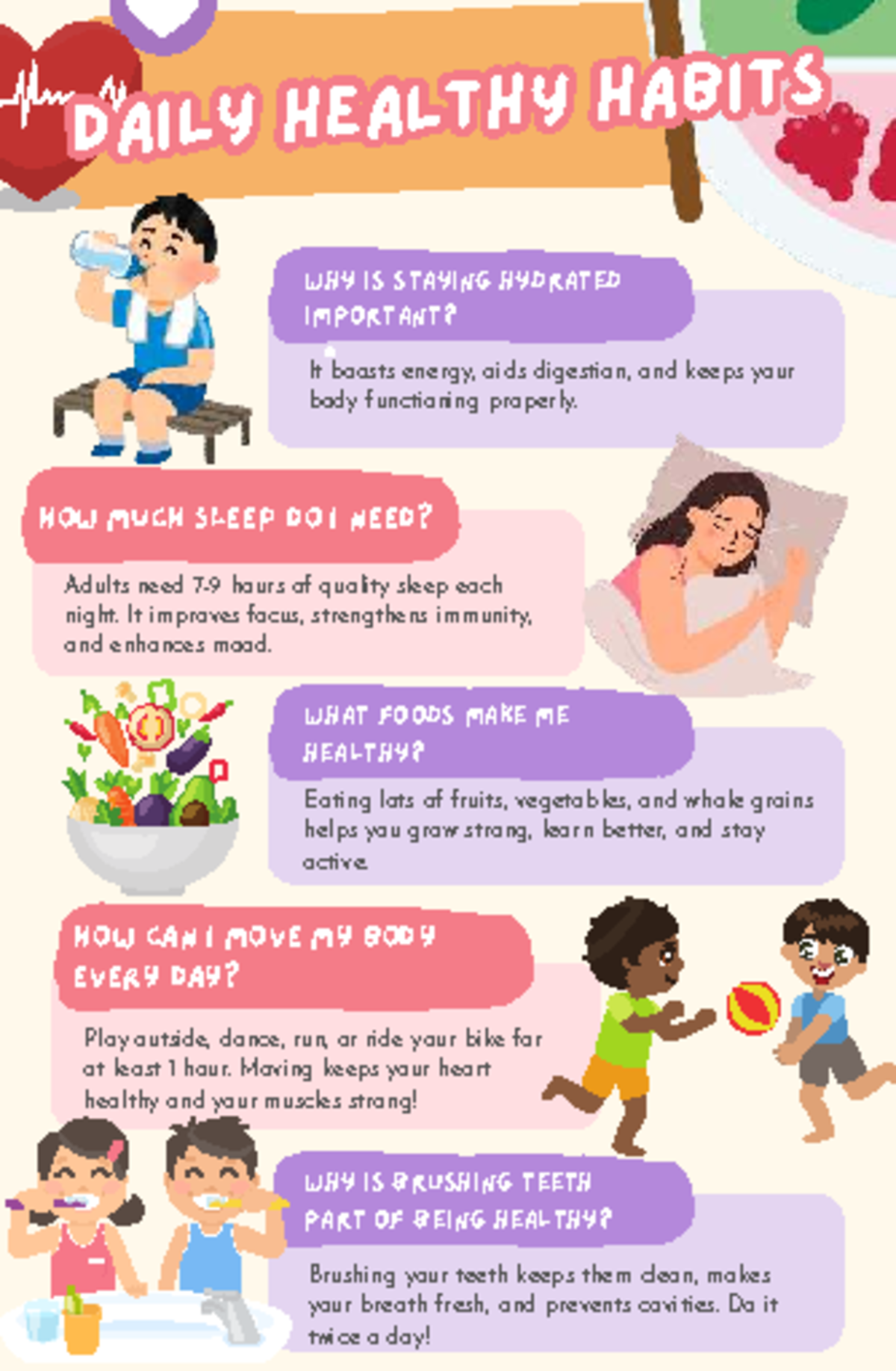 Colorful Illustration Child Health Infographic (8.5 x 13 cm) - It ...