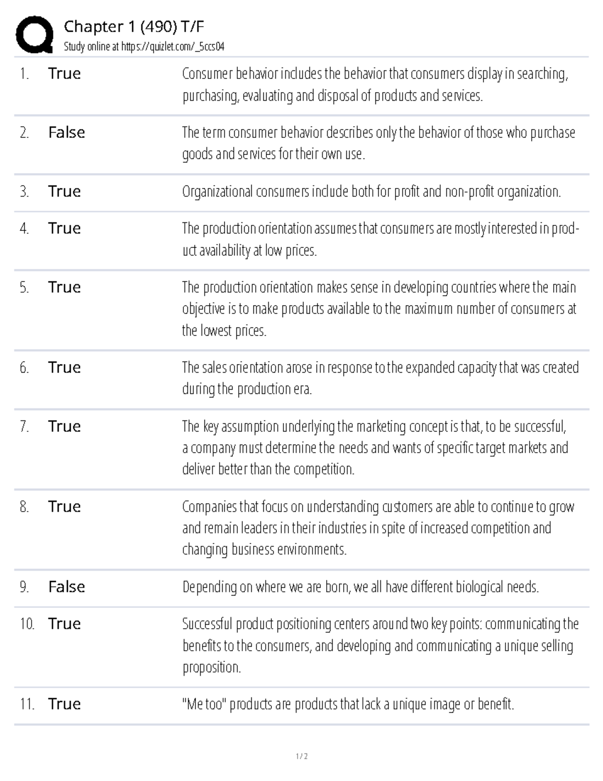 Chapter 1 (490) Consumer Behavior Insights and Key Concepts - Studocu
