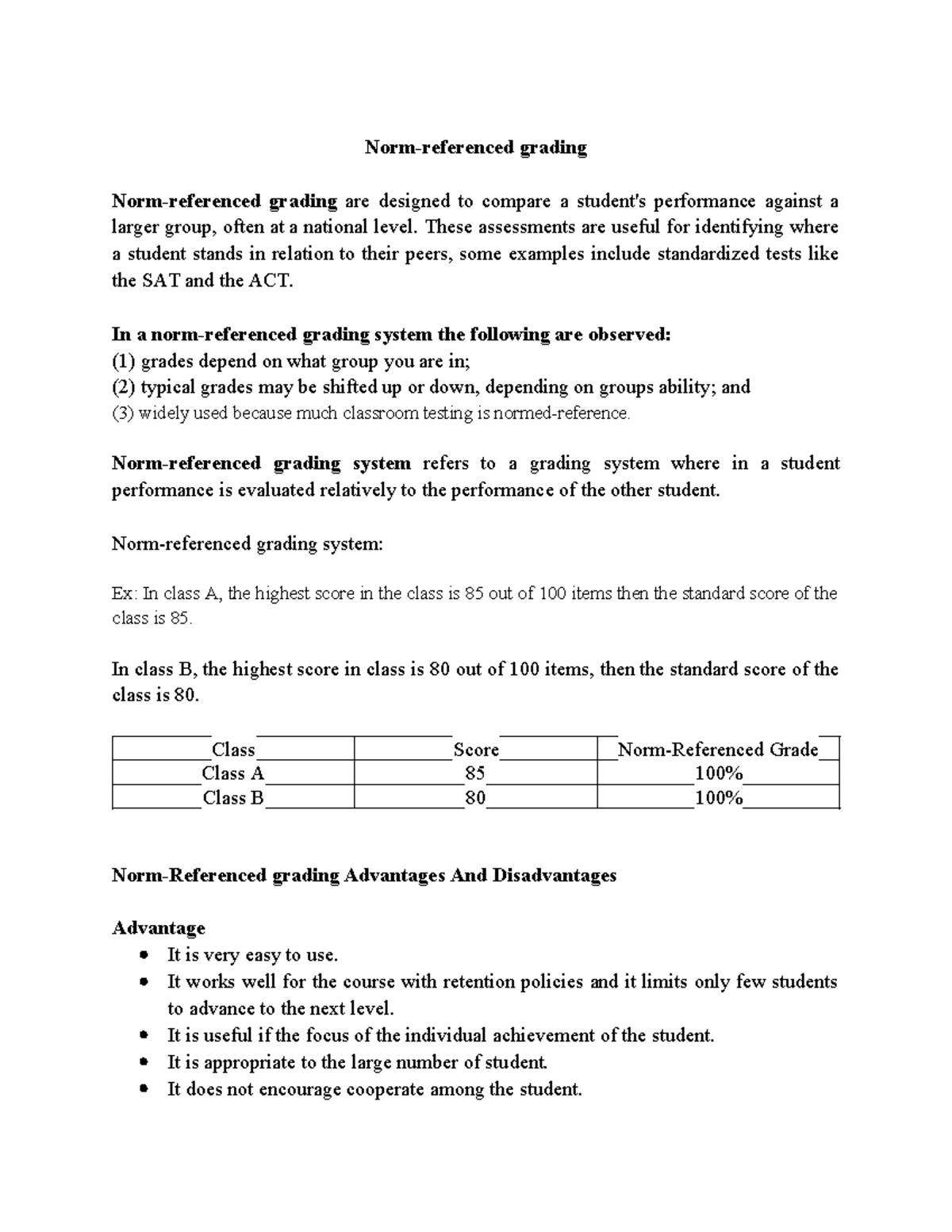 Prof. Ed. 107 – Norm-Referenced Grading: Insights & Implications - Studocu