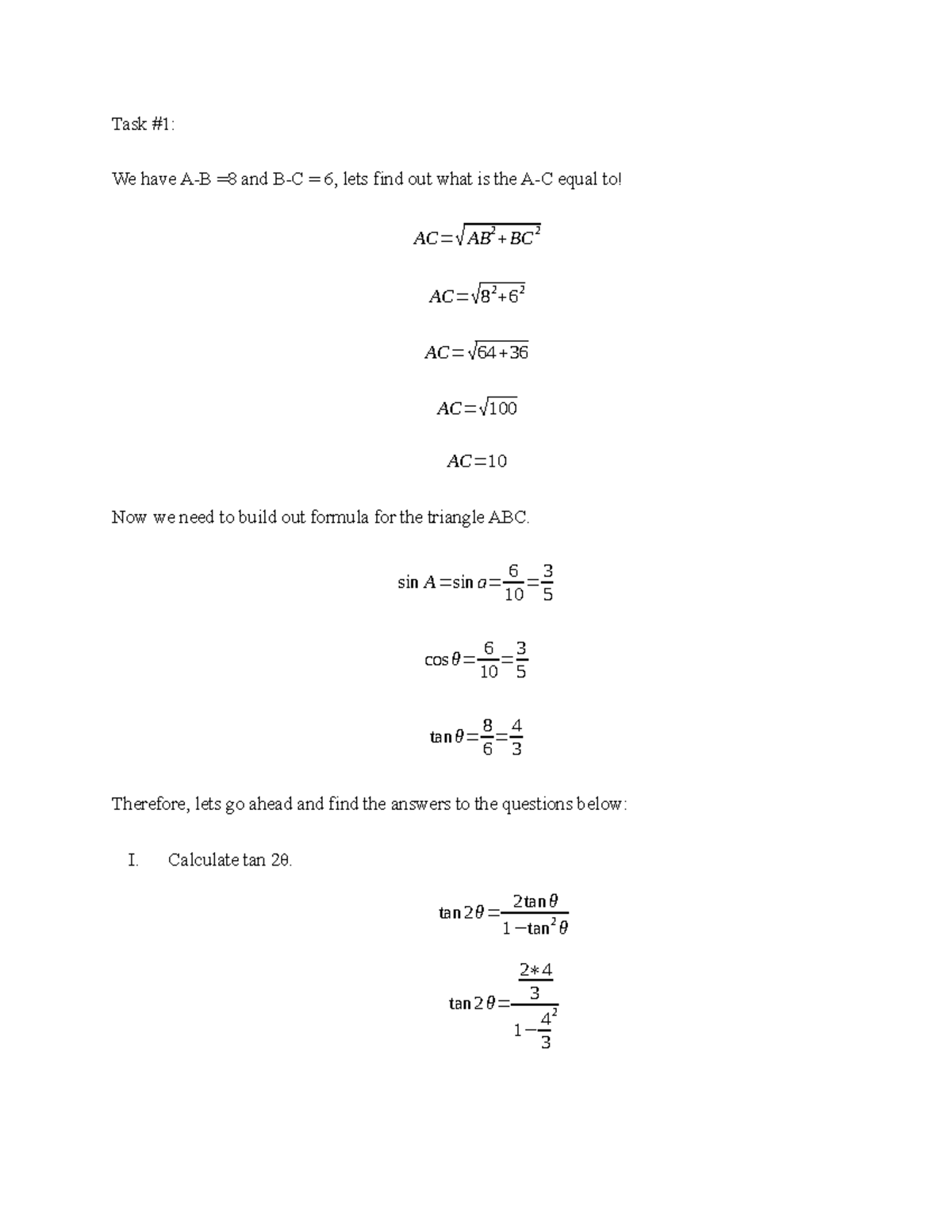 MATH 1201 - Math Assignment Unit 7: Trigonometric Functions & Equations ...