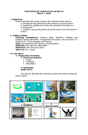 Detailed Lesson PLAN - G8 - DETAILED LESSON PLAN IN ENGLISH GRADE 8 I ...