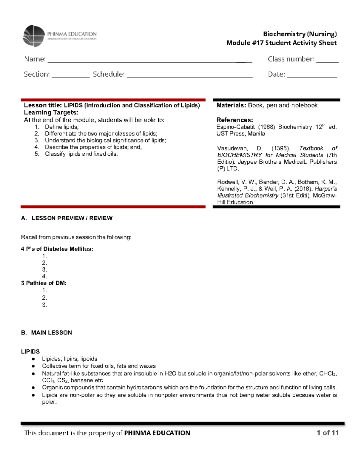 BIO 024 Session 17 SAS Nursing NEW Format - Module #1 7 Student ...
