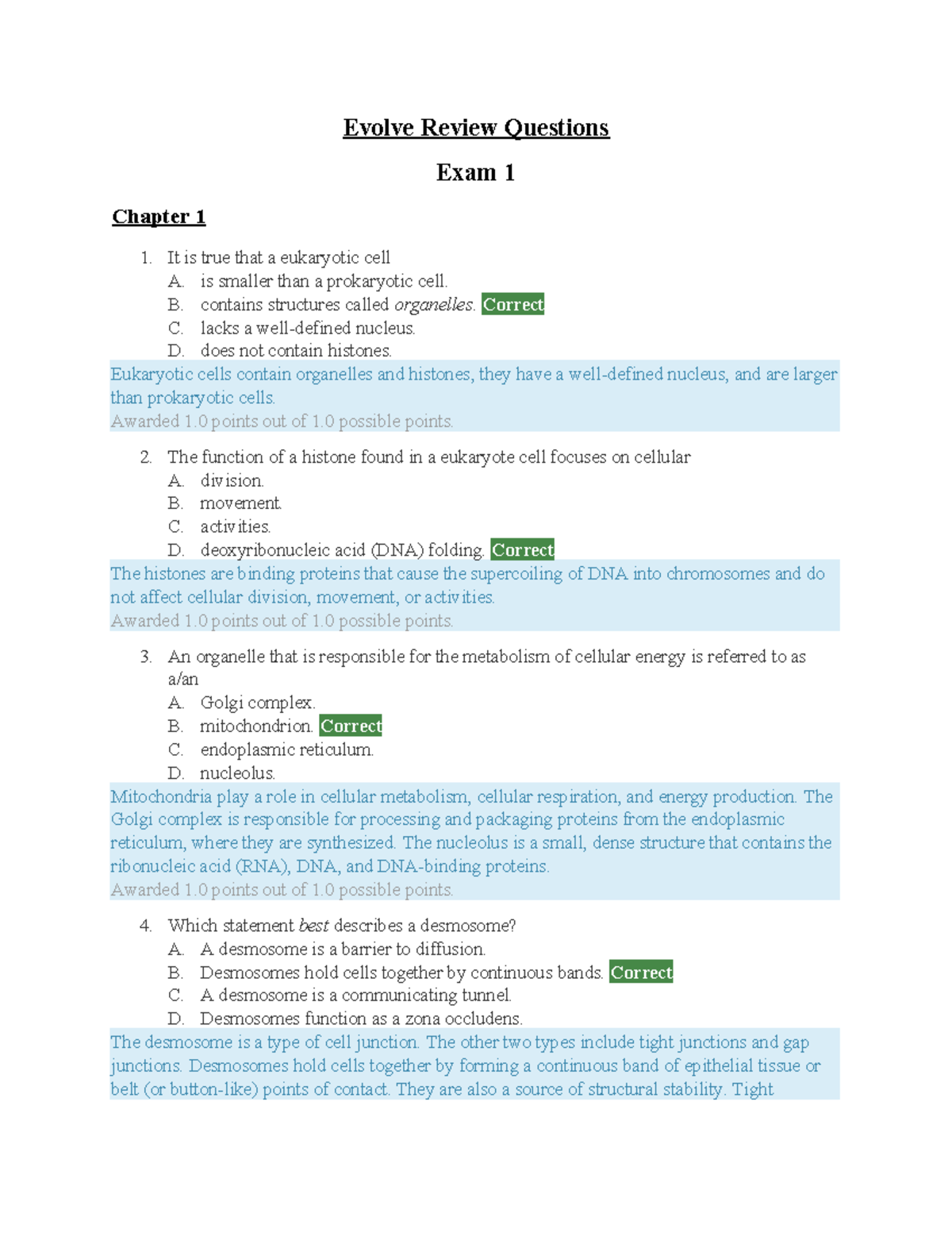 Evolve Review Questions for Exam 1 (Biology 101) - Studocu