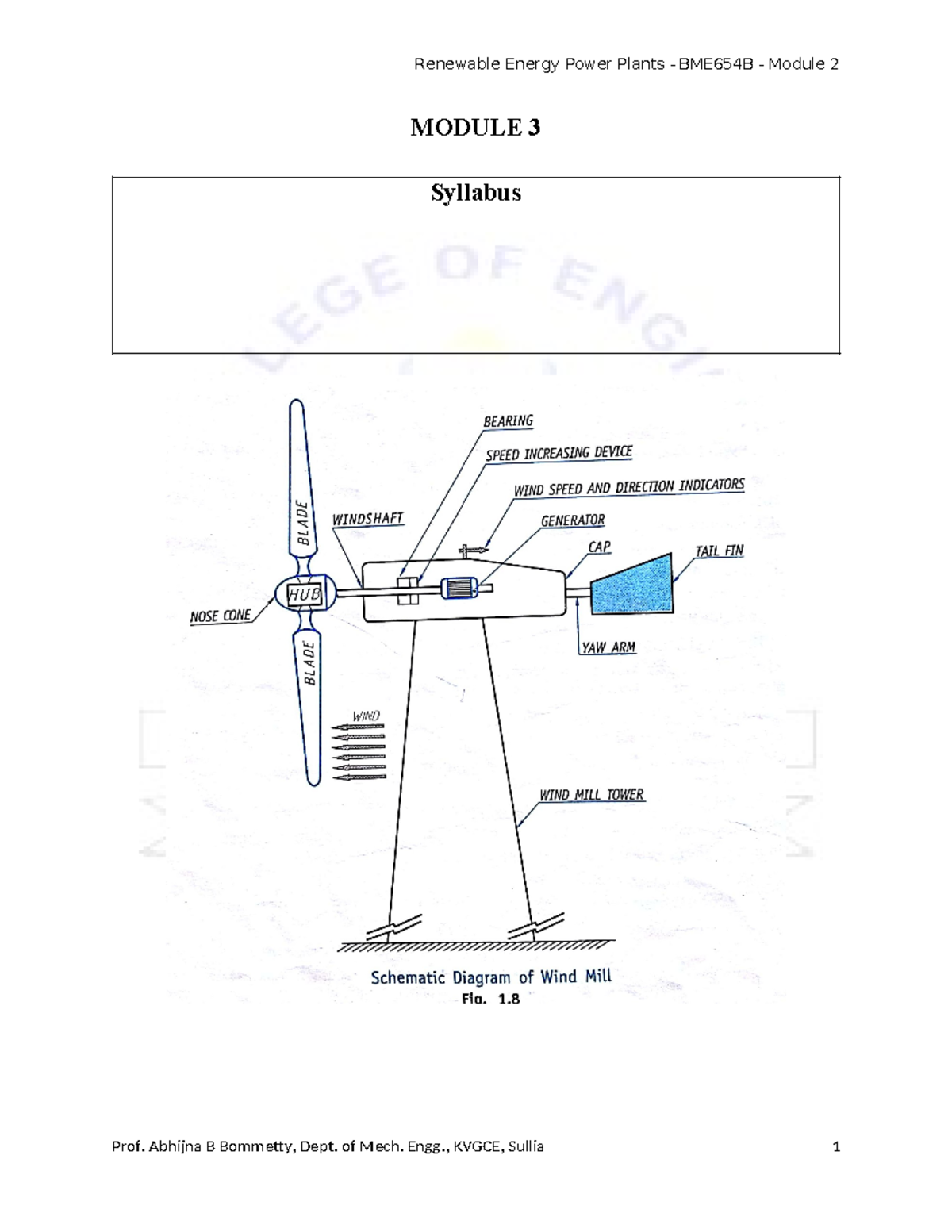 Module 3 - renewable energy and power plants - MODULE 3 Syllabus 1 ...