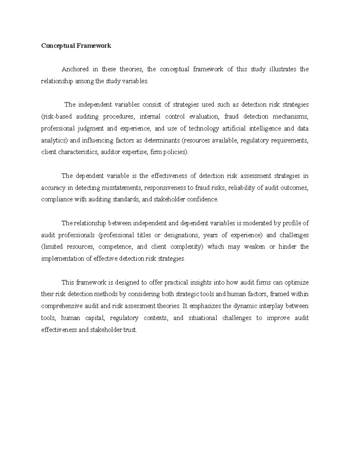 Conceptual Framework for Effective Detection Risk Strategies in ...