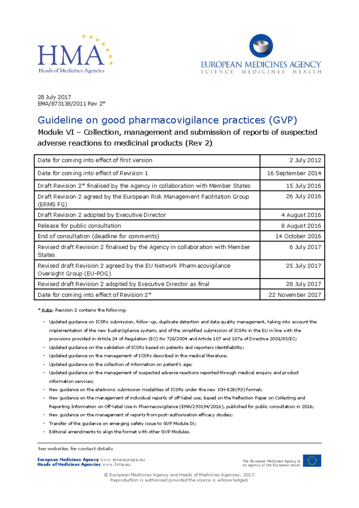GVP Module VI: Management & Submission of Adverse Reaction Reports (Rev ...