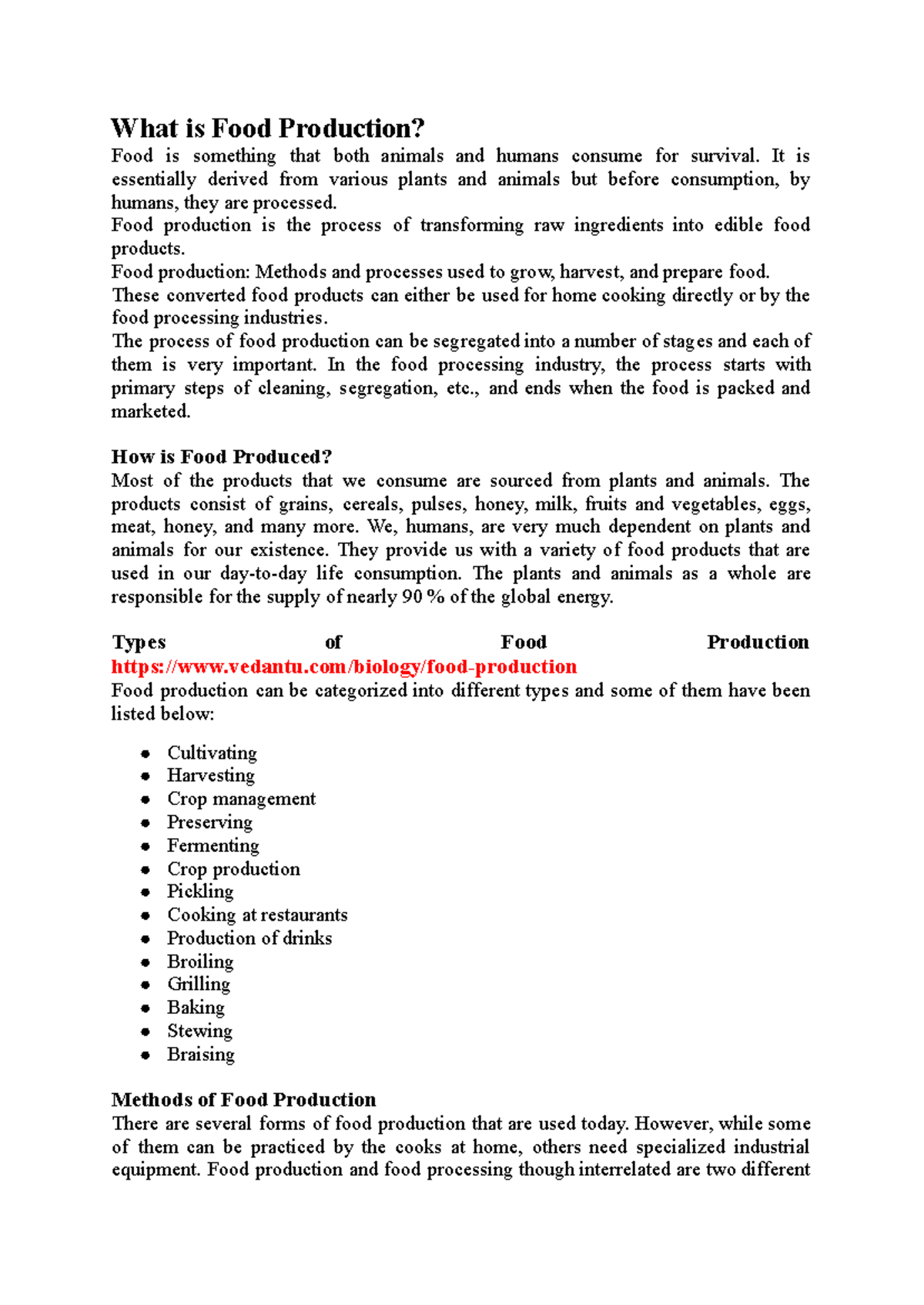 Unit 1 notes - Holistic Nutrition - What is Food Production? Food is ...