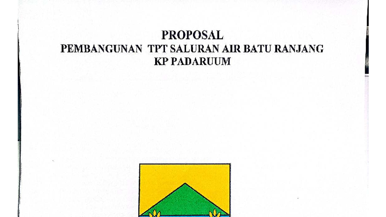 Proposal Pembangunan TPT Saluran Air Batu Ranjang KP Padaruum - Studocu
