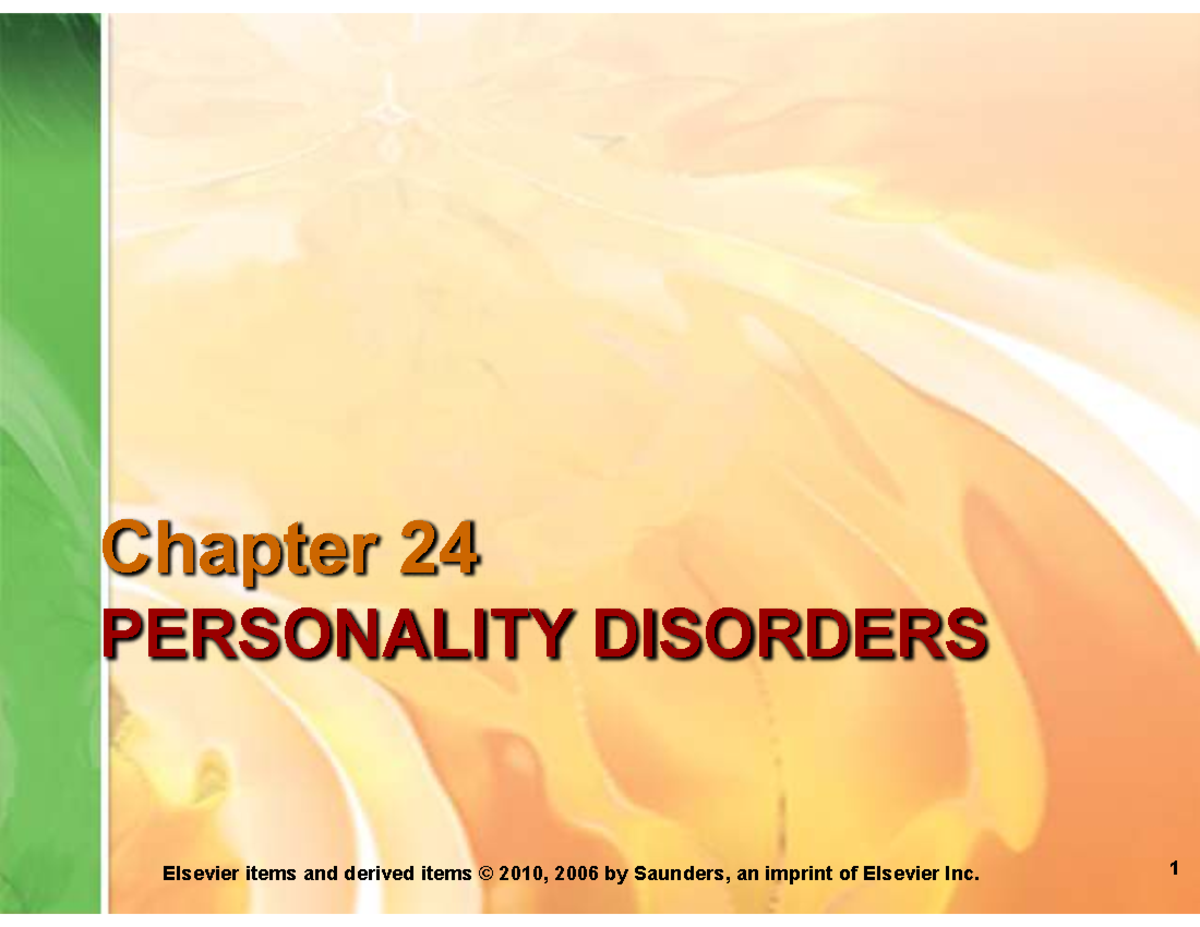 Chapter 24: Understanding Personality Disorders - Key Concepts and ...