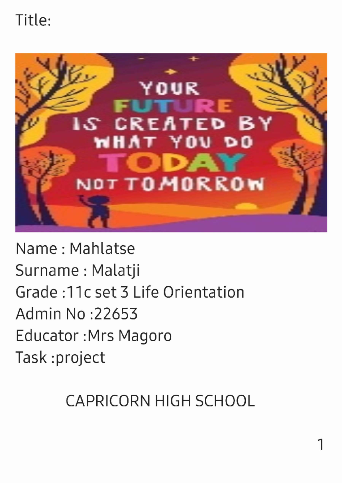 LO Project: Understanding Risky Behaviors and Positive Choices in Grade ...