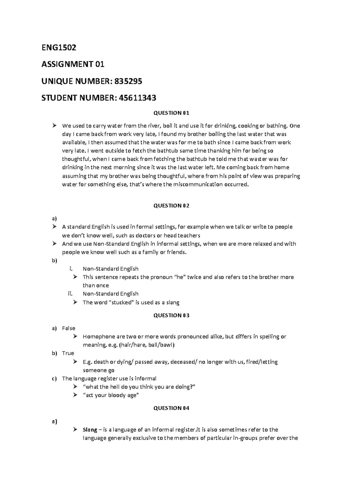 Tsw1507 Assignment 1 Answer Key and Corrections - Studocu
