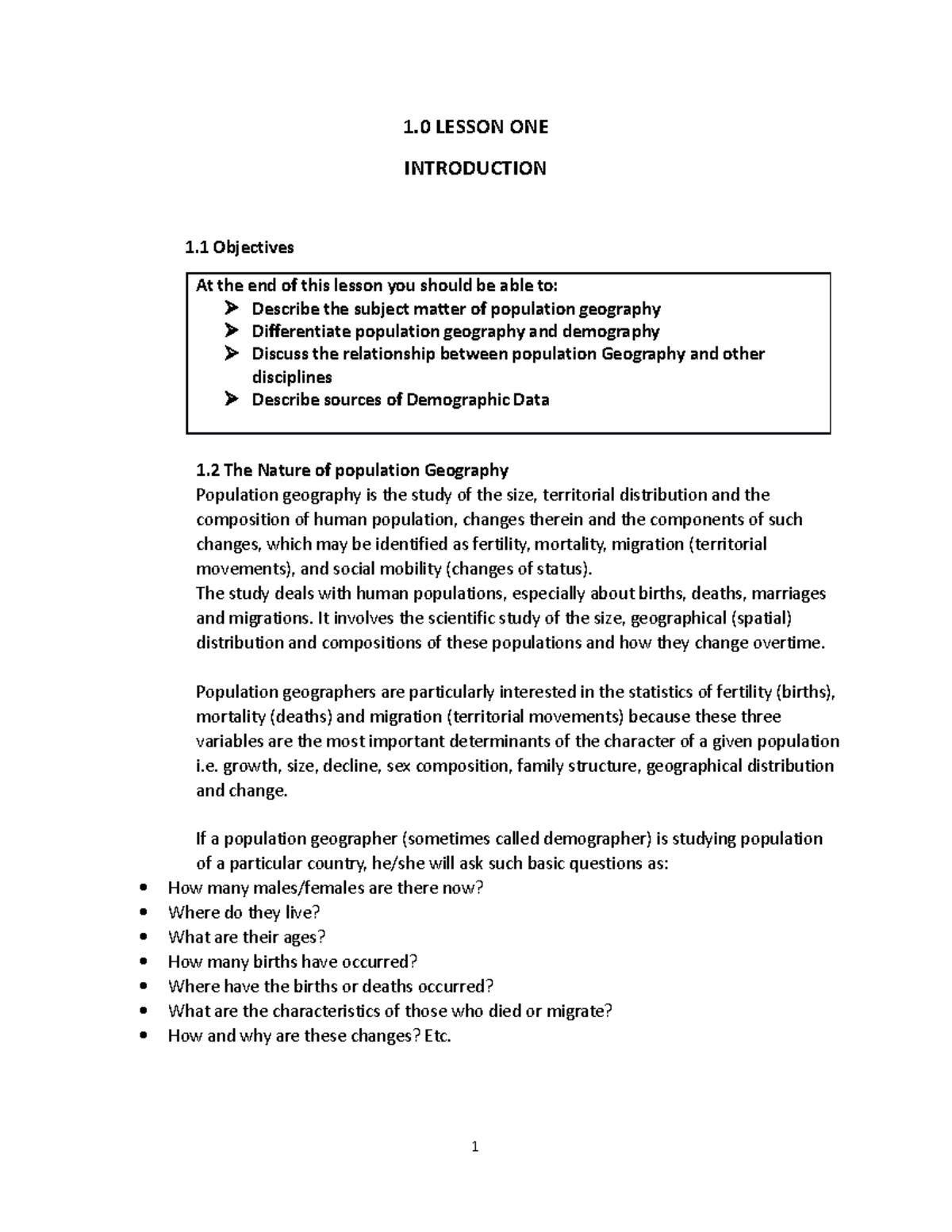 Population Geography: Key Concepts and Distribution Dynamics - Studocu