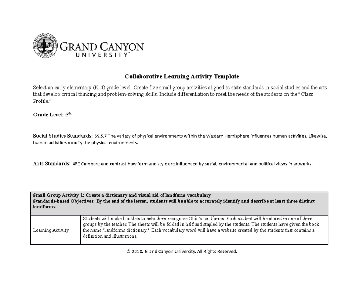 ELM 351 D T5 Collaborative Learning Activity - Collaborative Learning ...