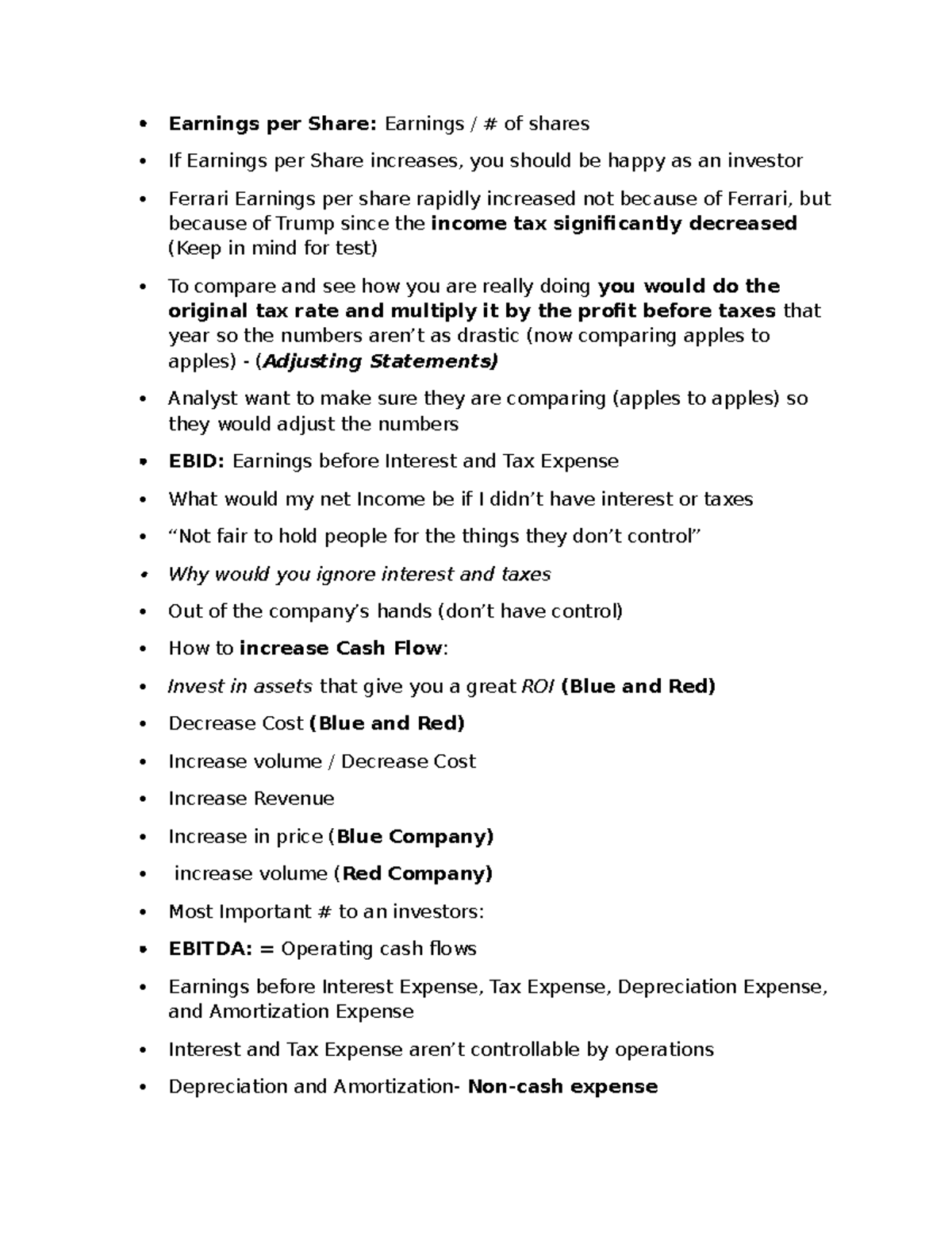 AC 6 - Lecture Notes on Earnings per Share and Cash Flow Analysis - Studocu