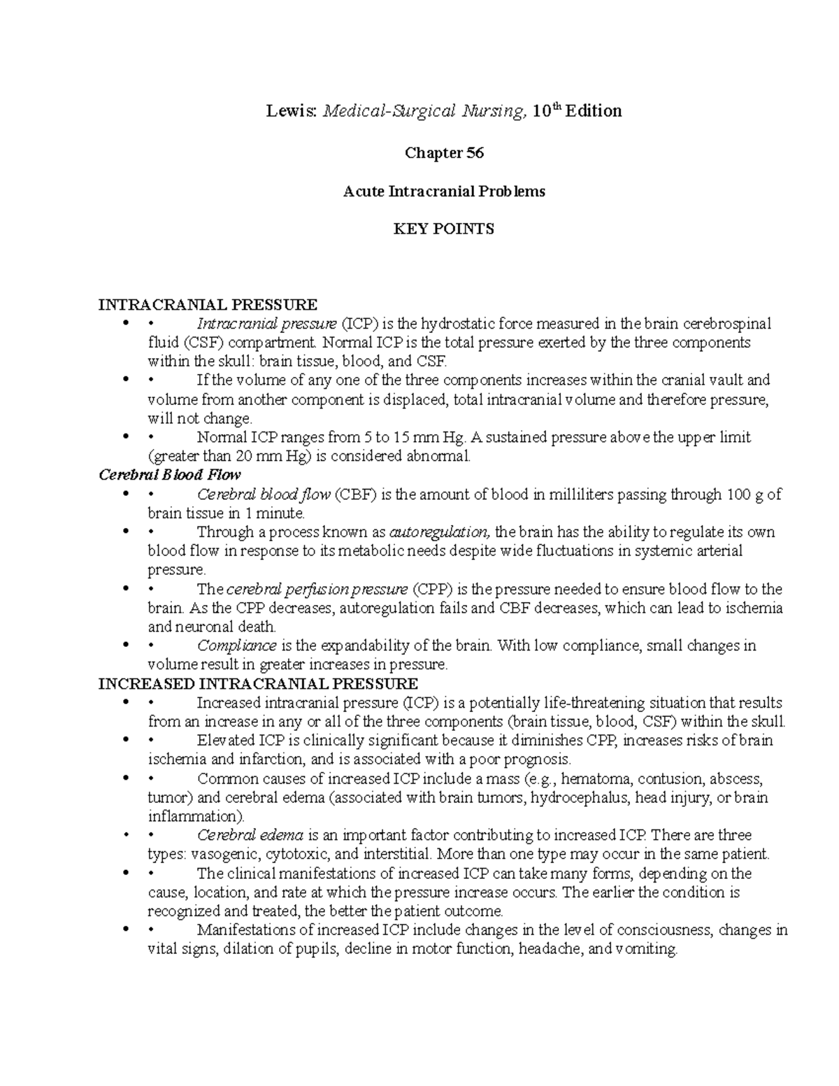 Neuro Key Concepts - Acute Intracranial Problems & Stroke Management ...