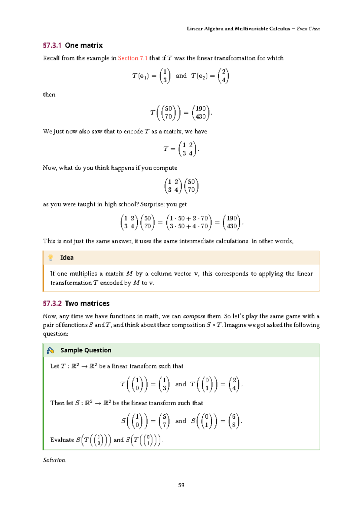 Linear Algebra & Multivariable Calculus Notes (Lamv - Part 30) - Studocu