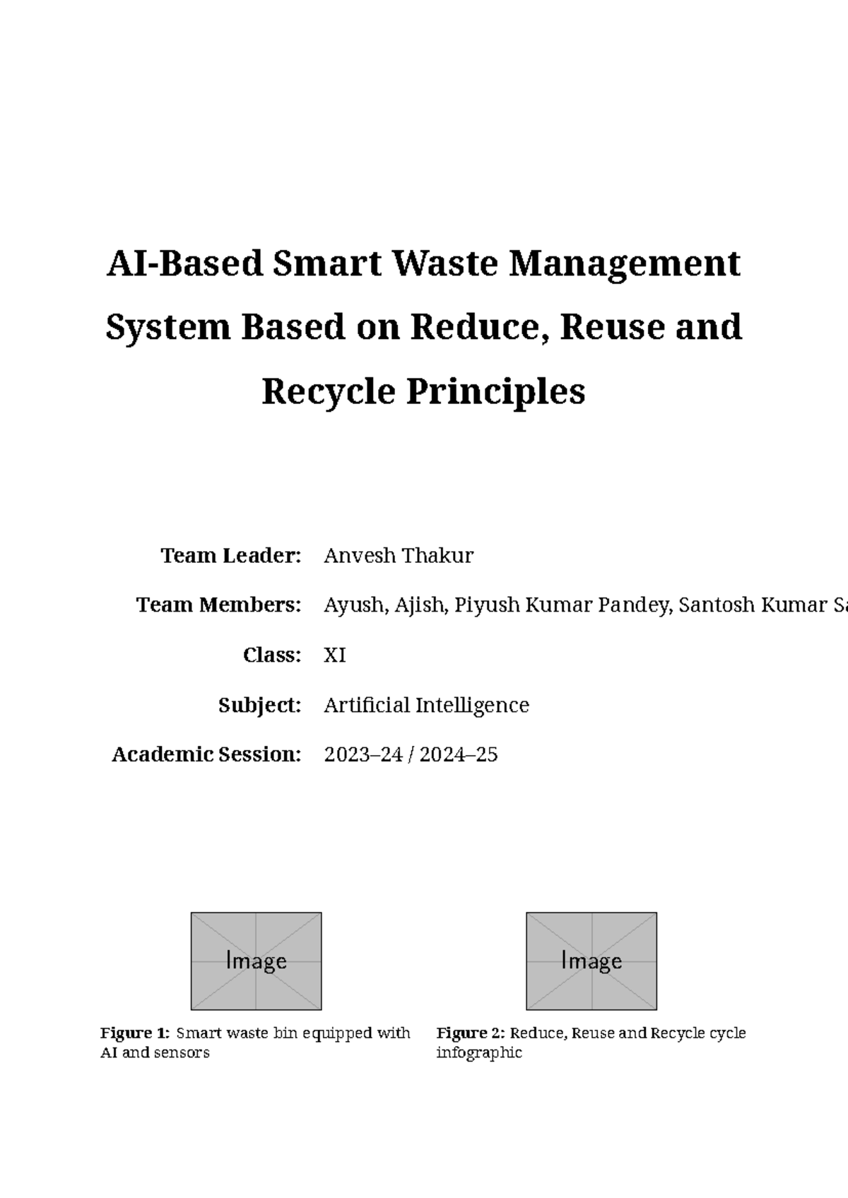 AI-Based Smart Waste Management System for Class XI - Studocu