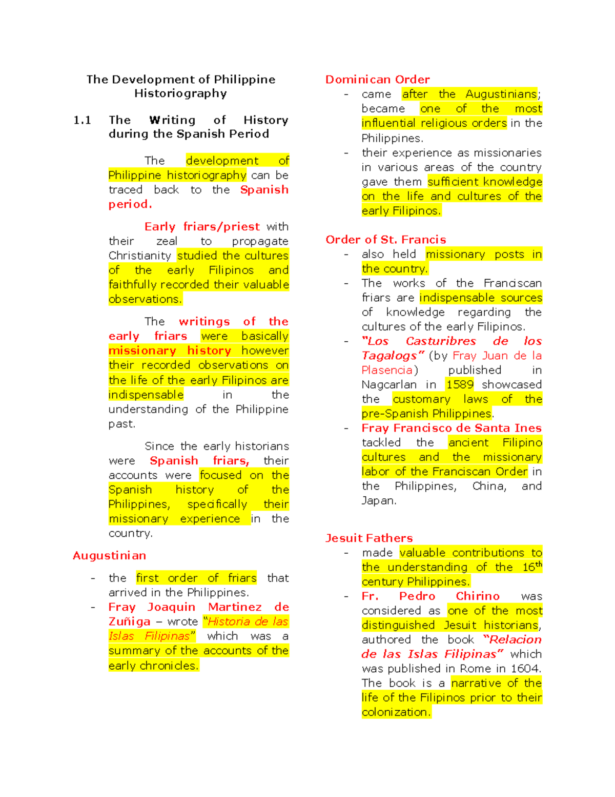 Module 2 - RPH Reviewer: Development of Philippine Historiography - Studocu