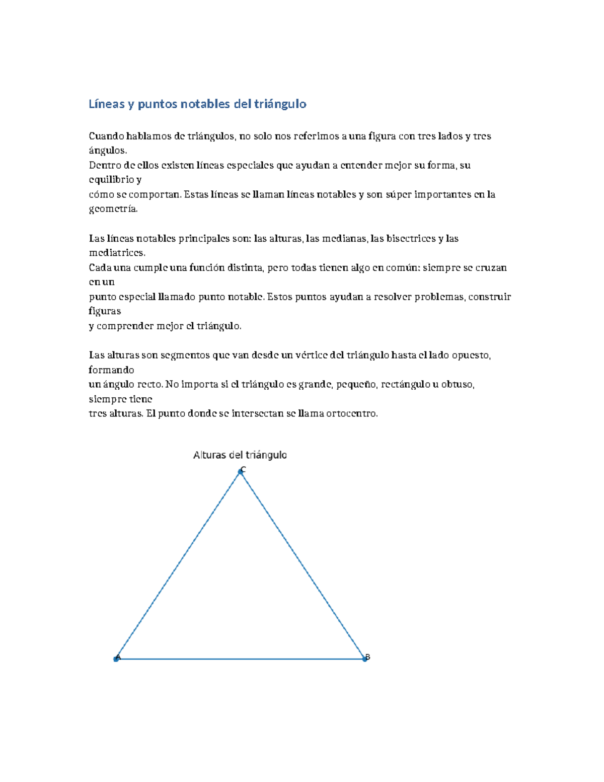 Líneas y Puntos Notables del Triángulo: Geometría Esencial - Studocu