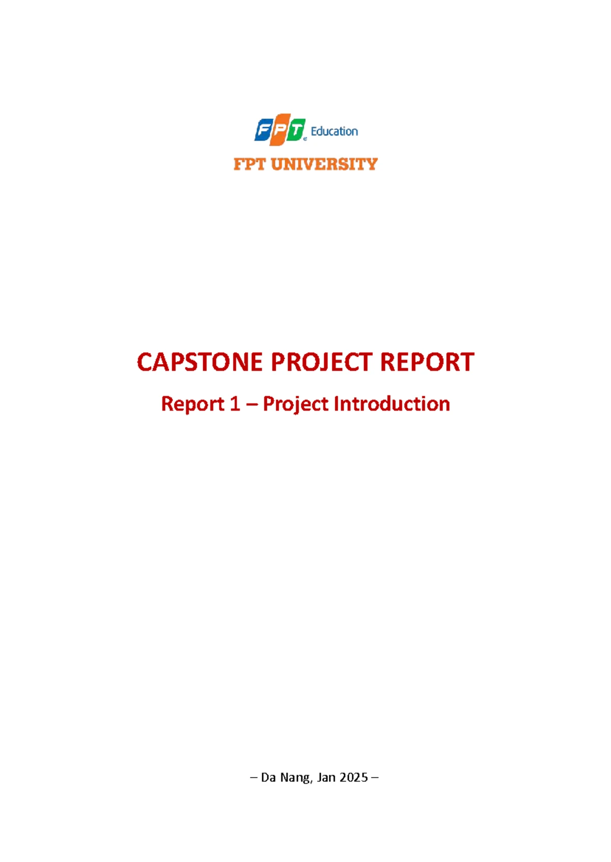 CAPSTONE PROJECT REPORT 1138 SE 08 FUEM: Project Management Plan - Studocu