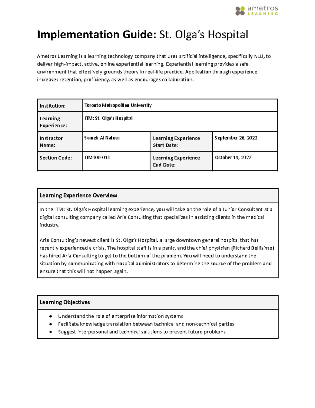 ITM Supply Chain Systems Integration Implementation Guide Fall 2022 ...
