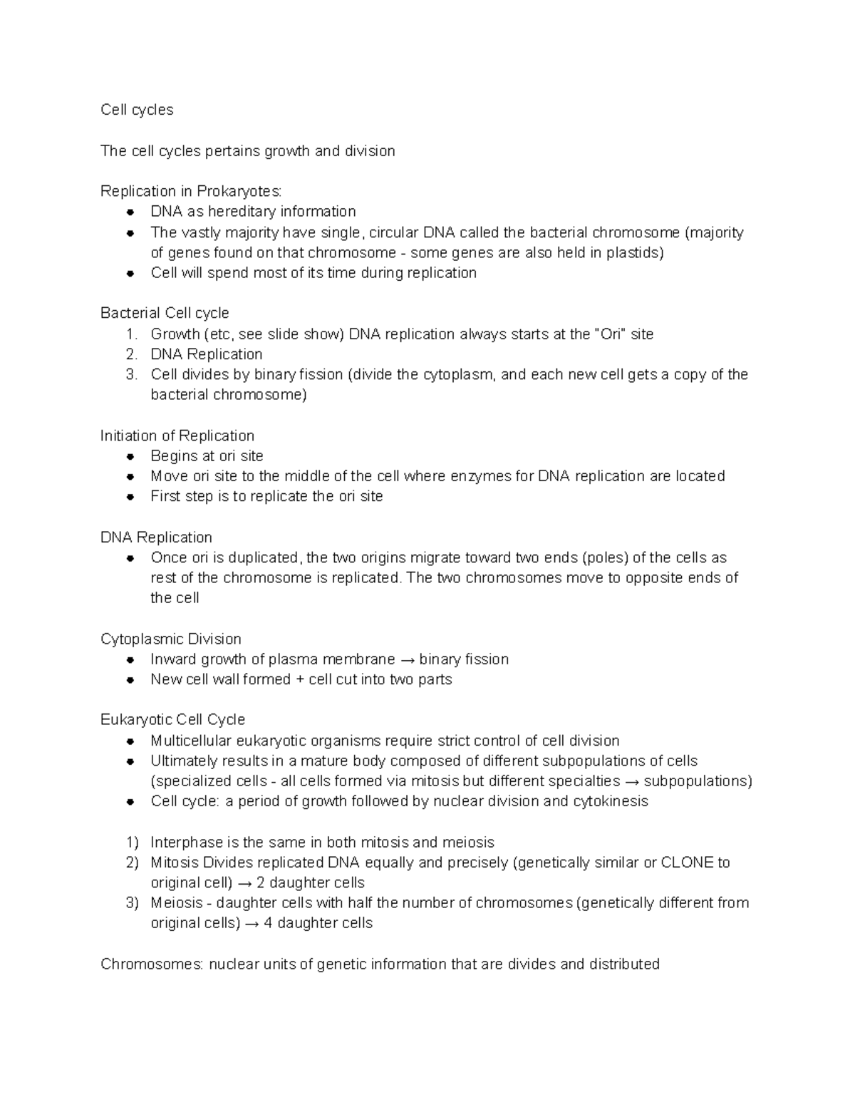 Cell Cycles: Growth, Division, and DNA Replication in Prokaryotes and ...