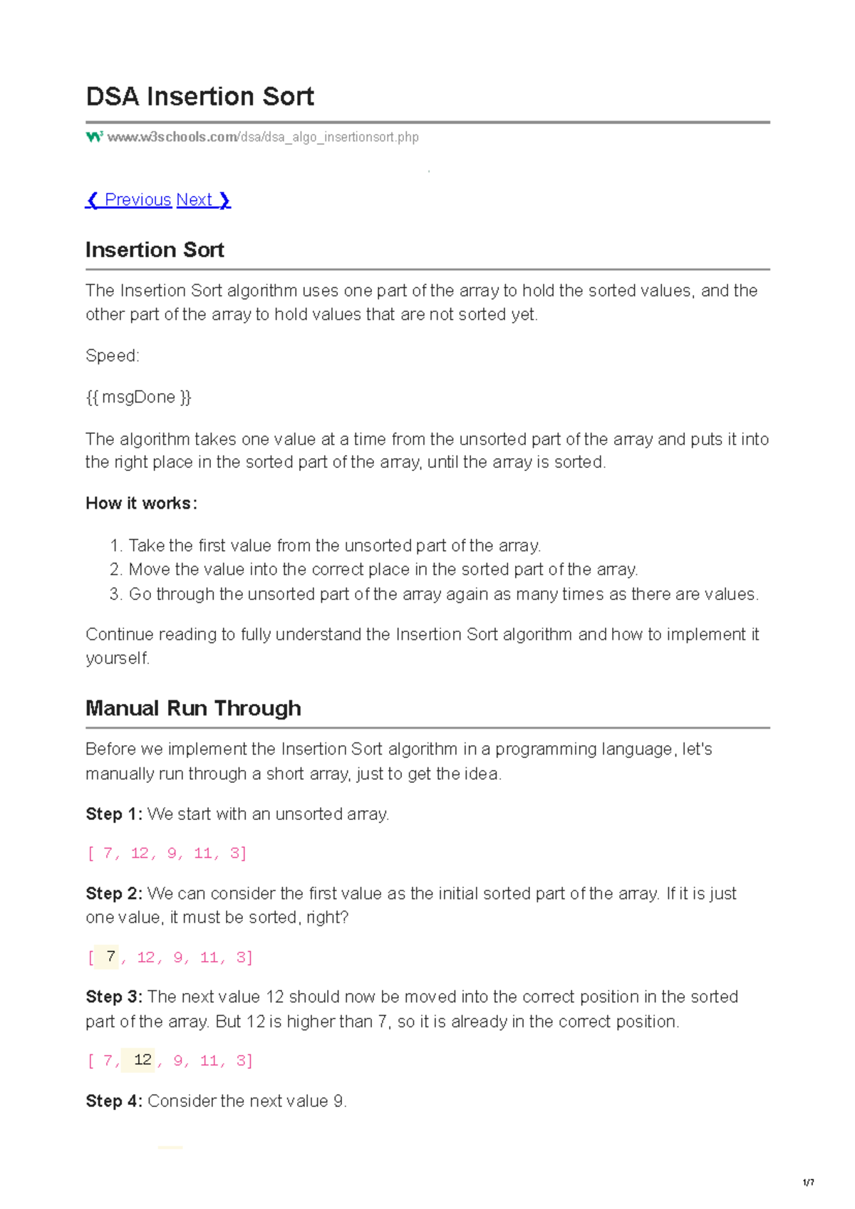 DSA 101: Insertion Sort Algorithm Explained and Implemented - Studocu