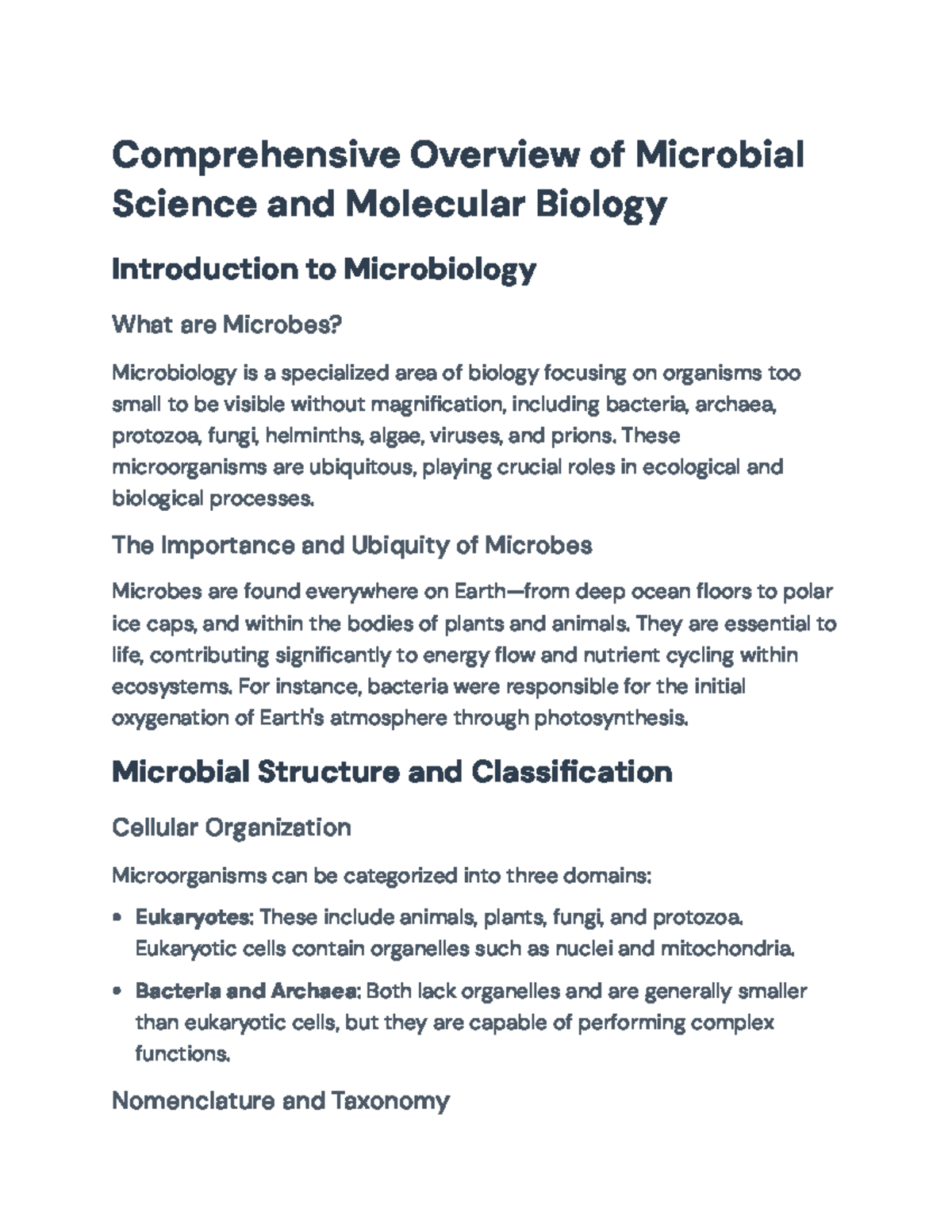 Overview of Microbiology: Importance, Structure, and Advances ...