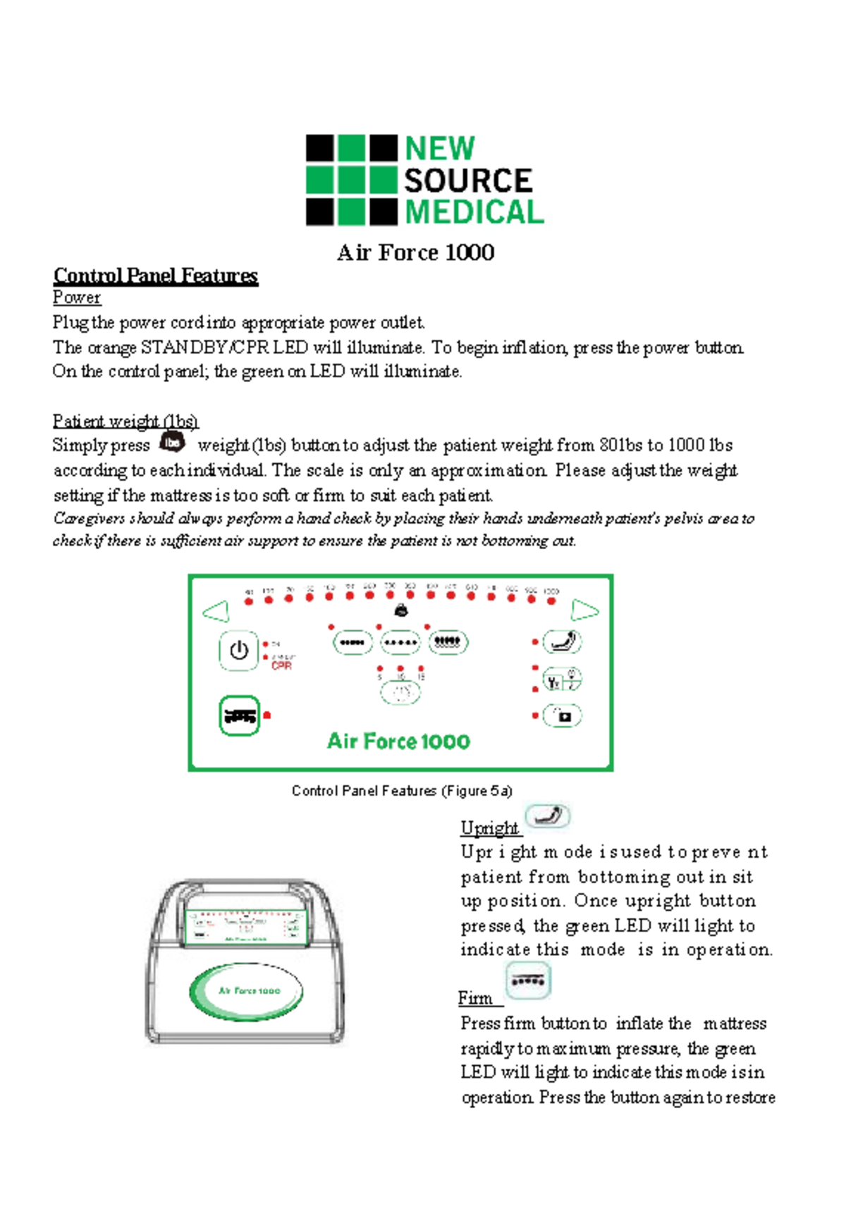 Air Force 1000 Control Panel Features Guide - Studocu