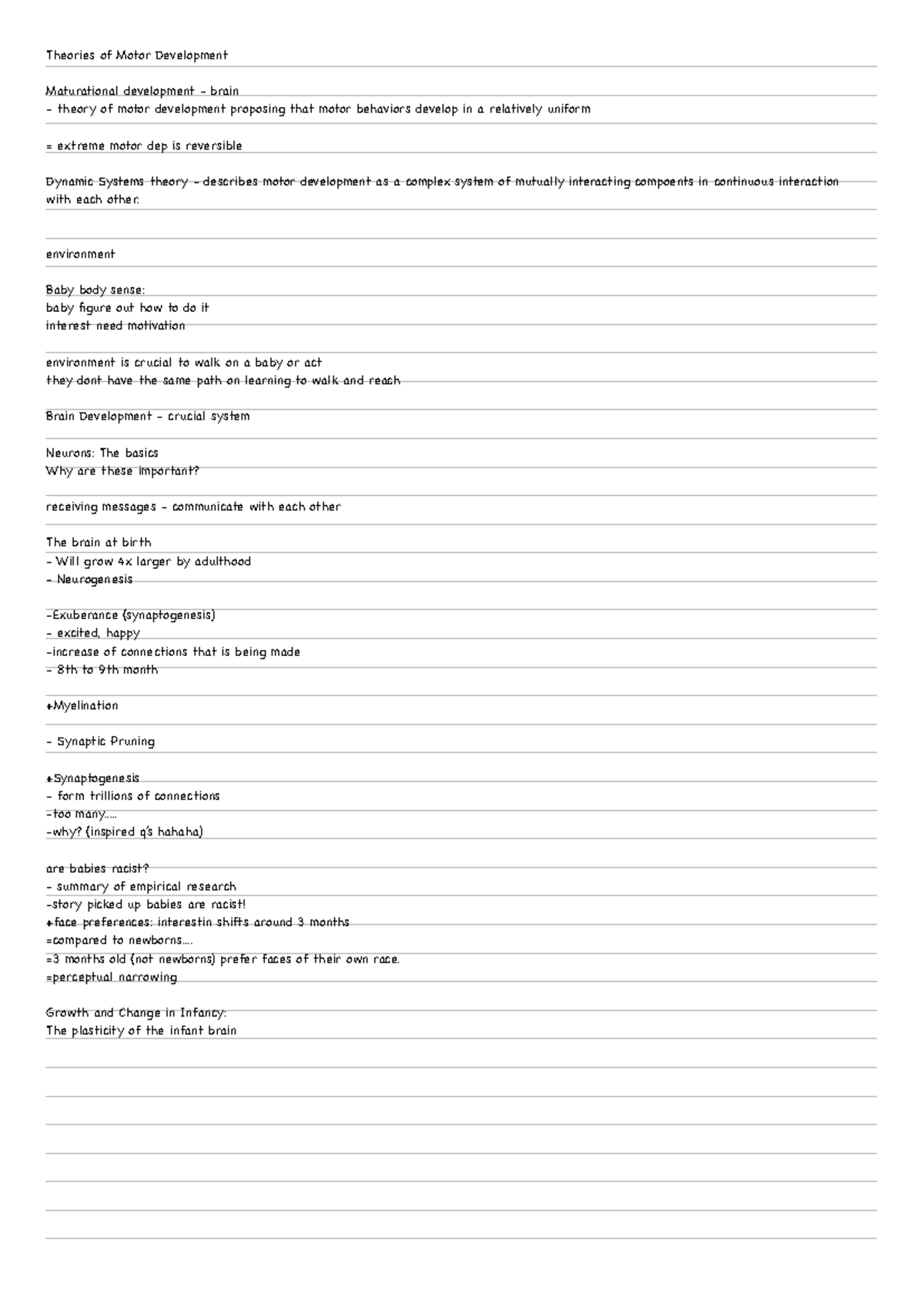 Theories of Motor Development - Theories of Motor Development ...