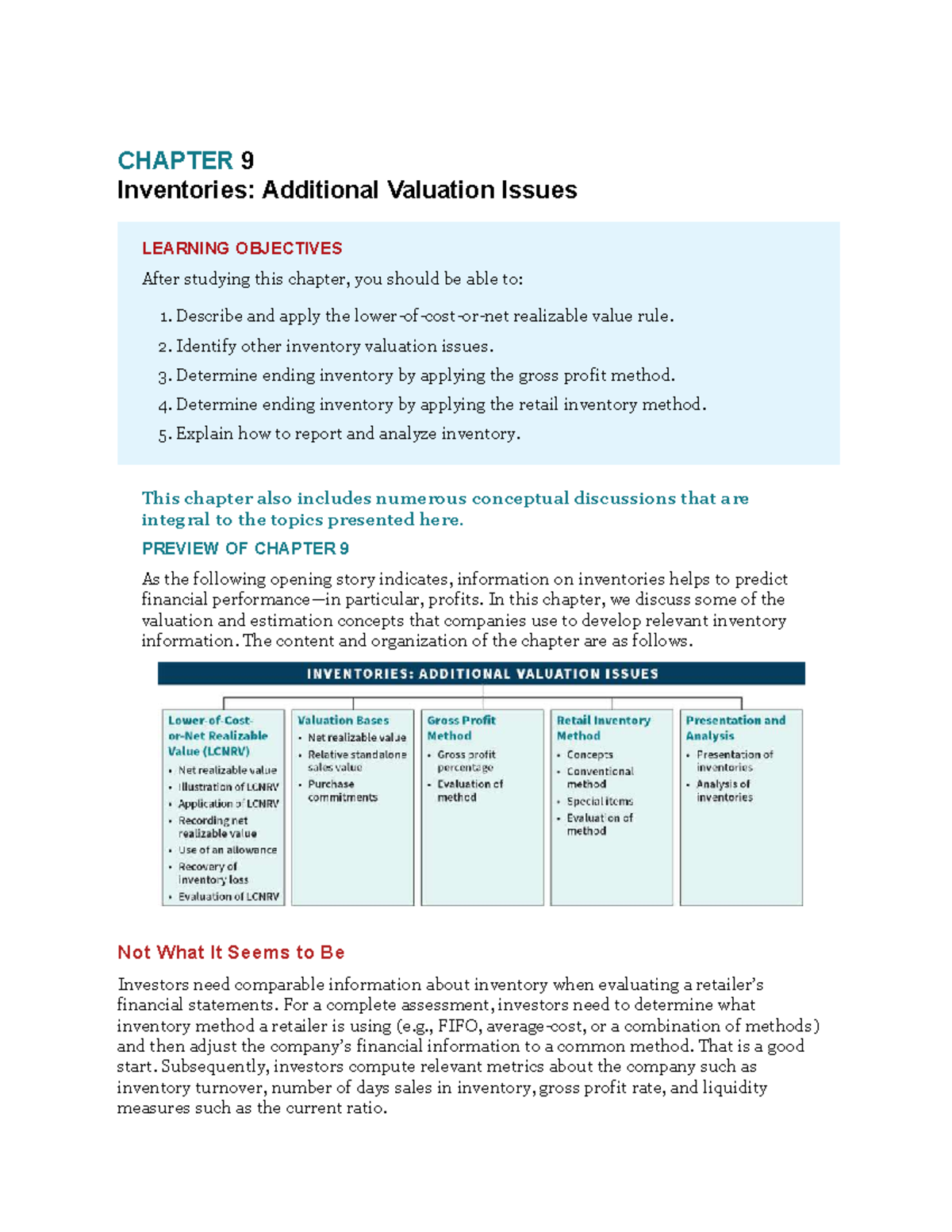 CHAPTER 9: Inventories - Valuation Issues & Methods (Intermediate ...