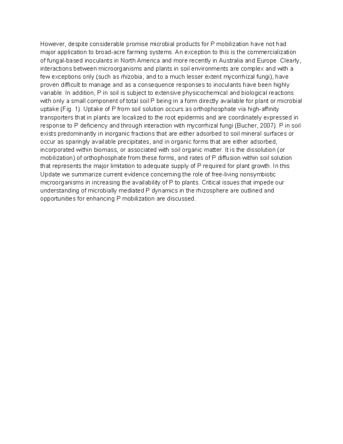 K14 - Microbial Role in Phosphorus Mobilization for Plants - Studocu