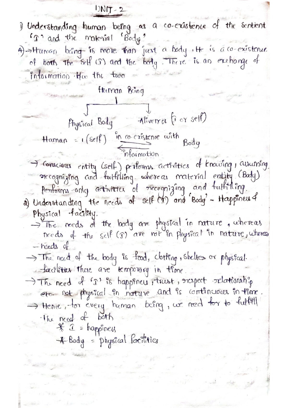 Uhv unit 2 - Uhv unit 2 - UNIT 2 1) Understanding human being as a of ...