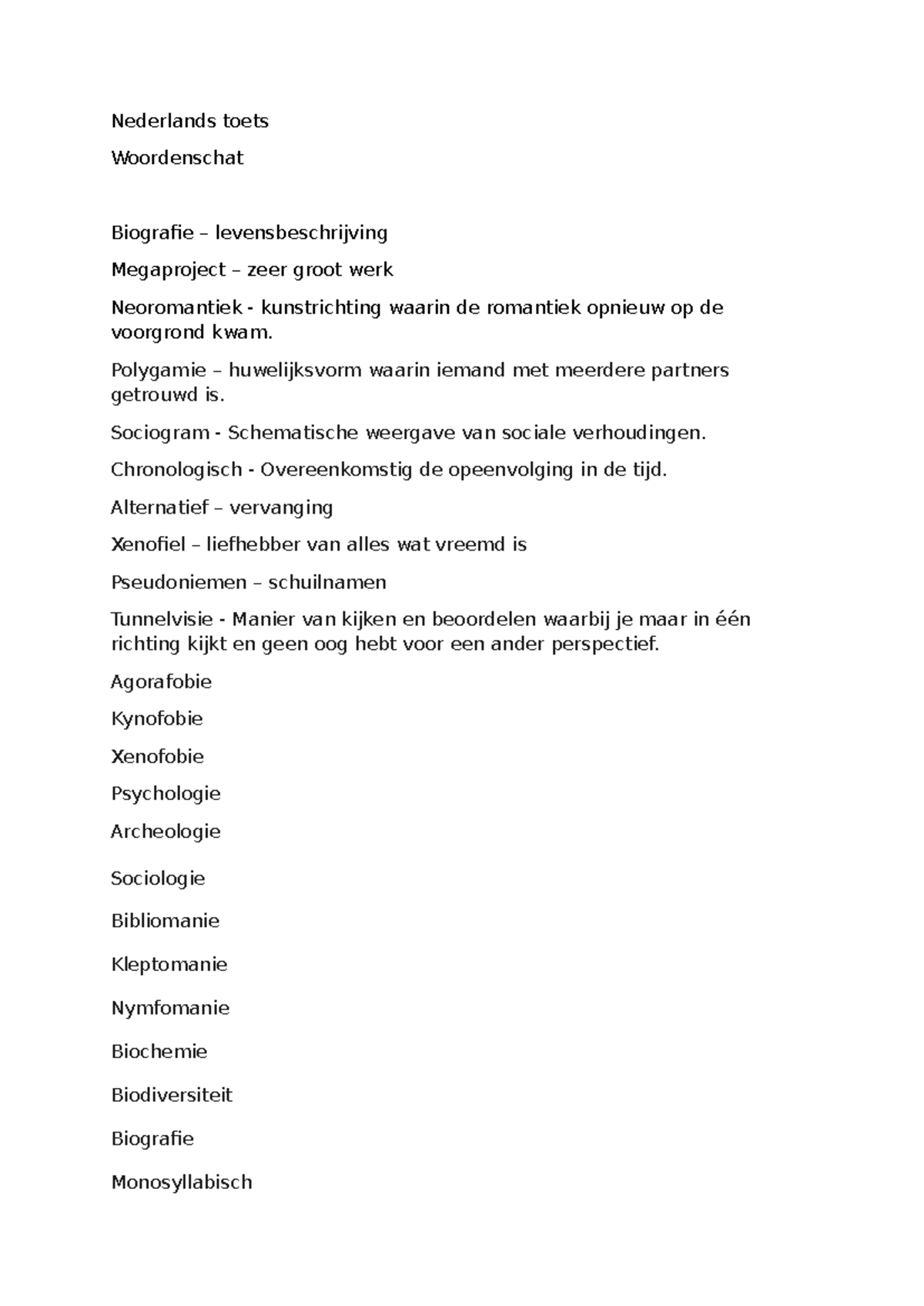 Nederlands Toets Woordenschat: Biografie en Neoromantiek Concepten ...