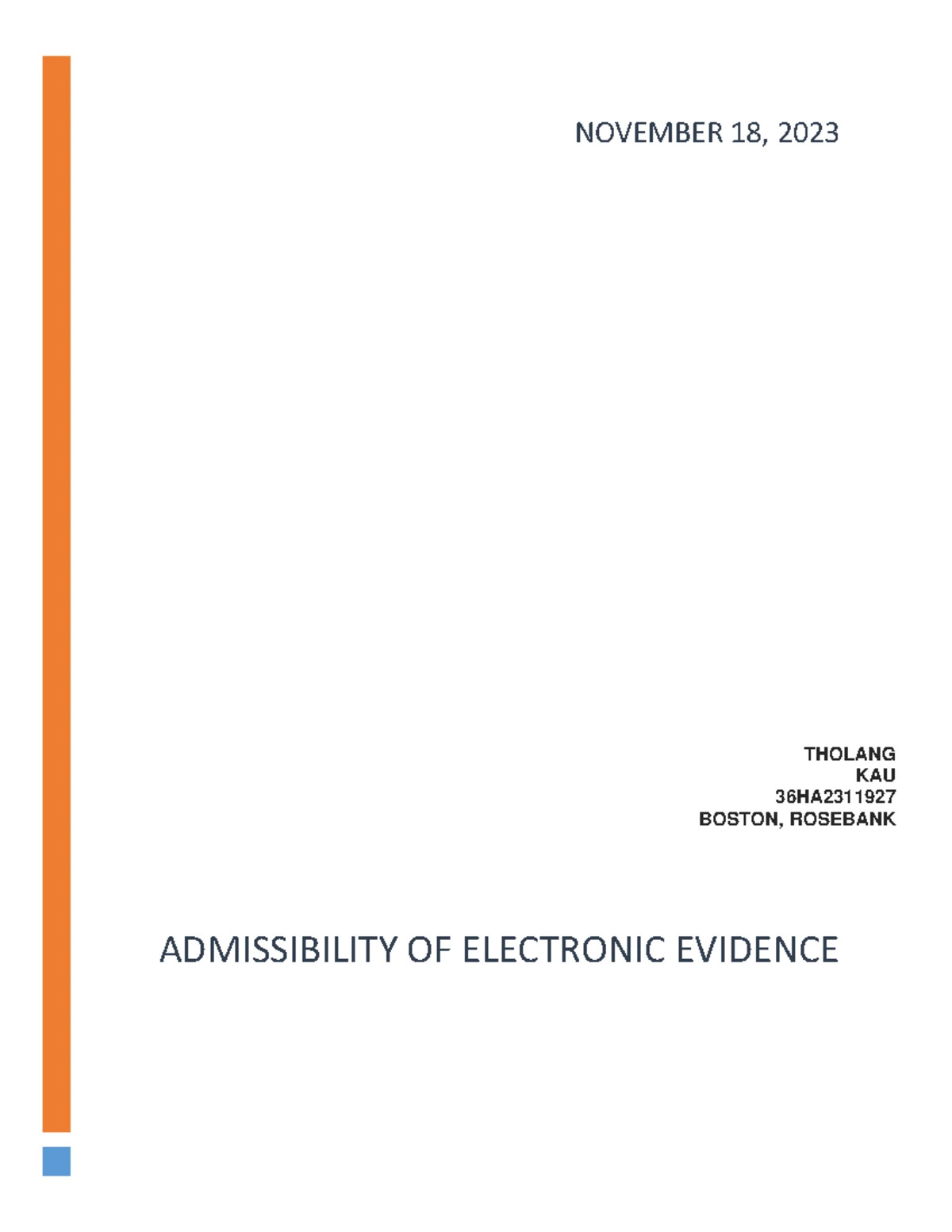 Chapter 1 - Law of Contract - Chapter 1 Animus contrahendi: an ...