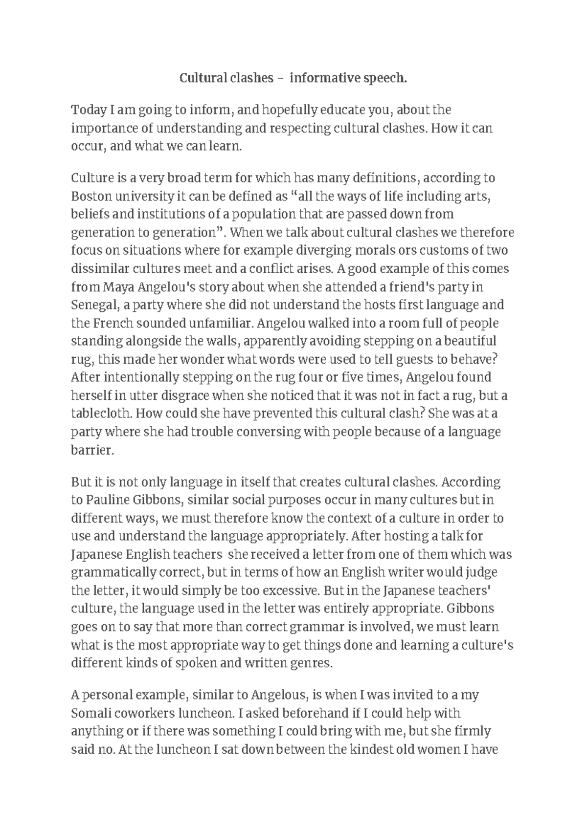 Cultural Clashes: Understanding and Respecting Differences - Studocu