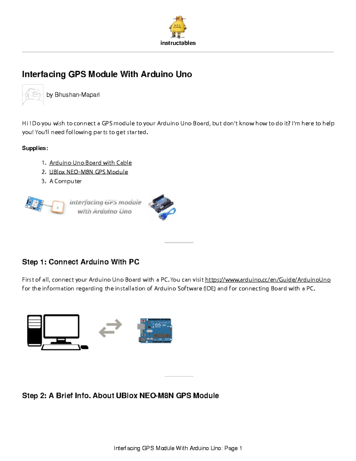 Interfacing Gps Module With Arduino Uno Instructables Interfacing Gps