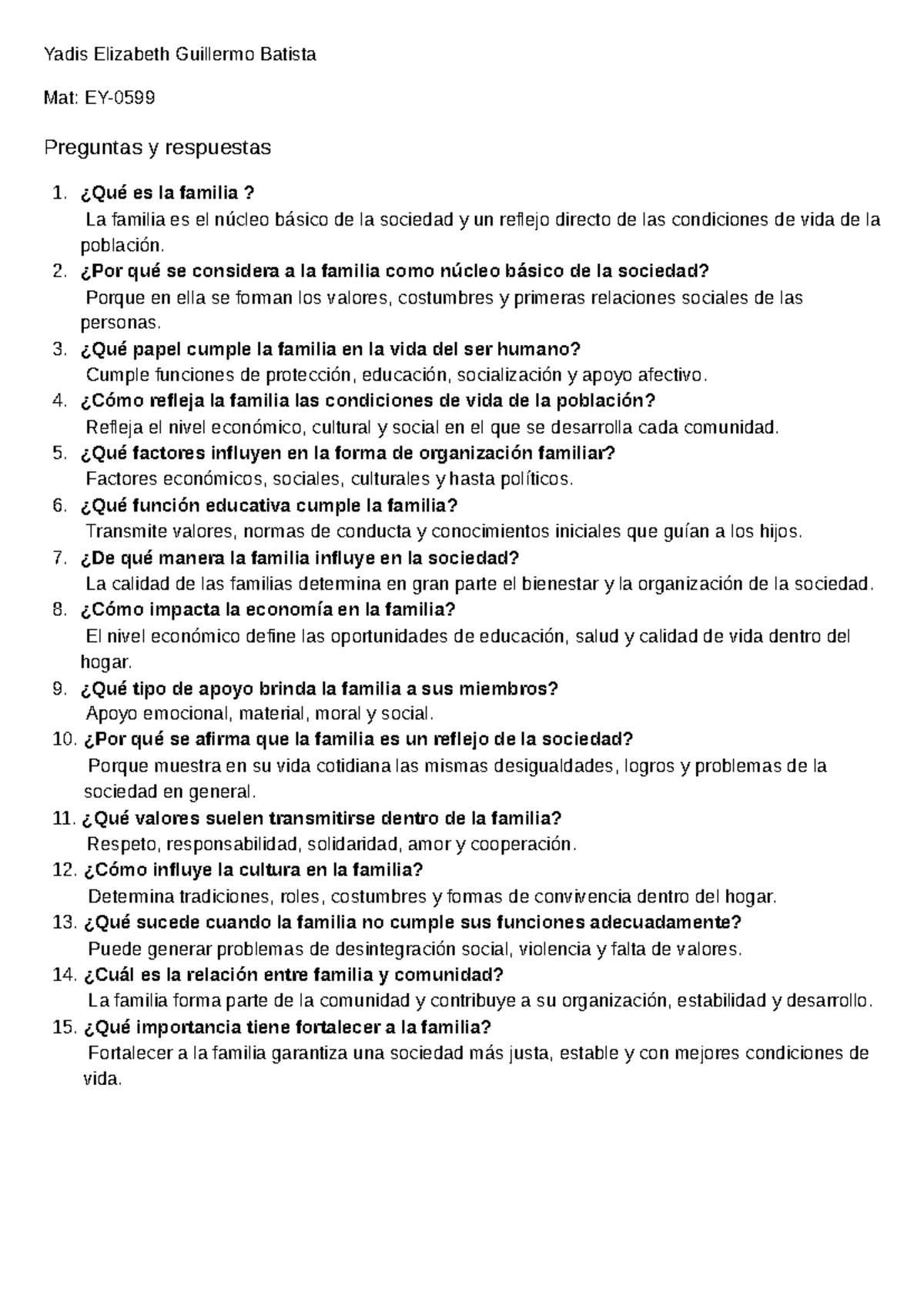Mat 2025: Preguntas y Respuestas sobre la Familia y su Impacto Social ...