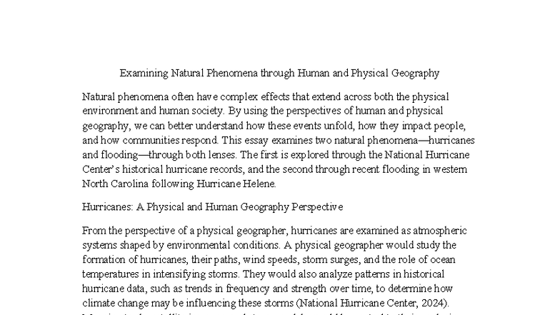 Natural Phenomena in Geography: A Human & Physical Analysis - Studocu