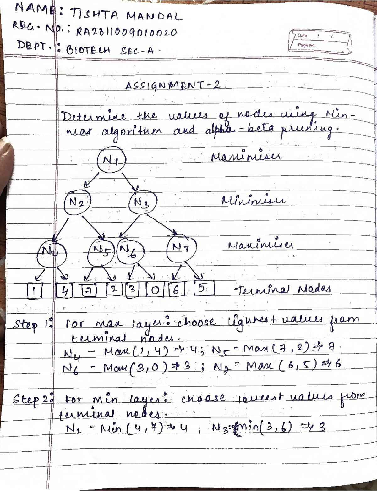 Ai assignment 2 - Determining node values using min-max algorithm - Studocu