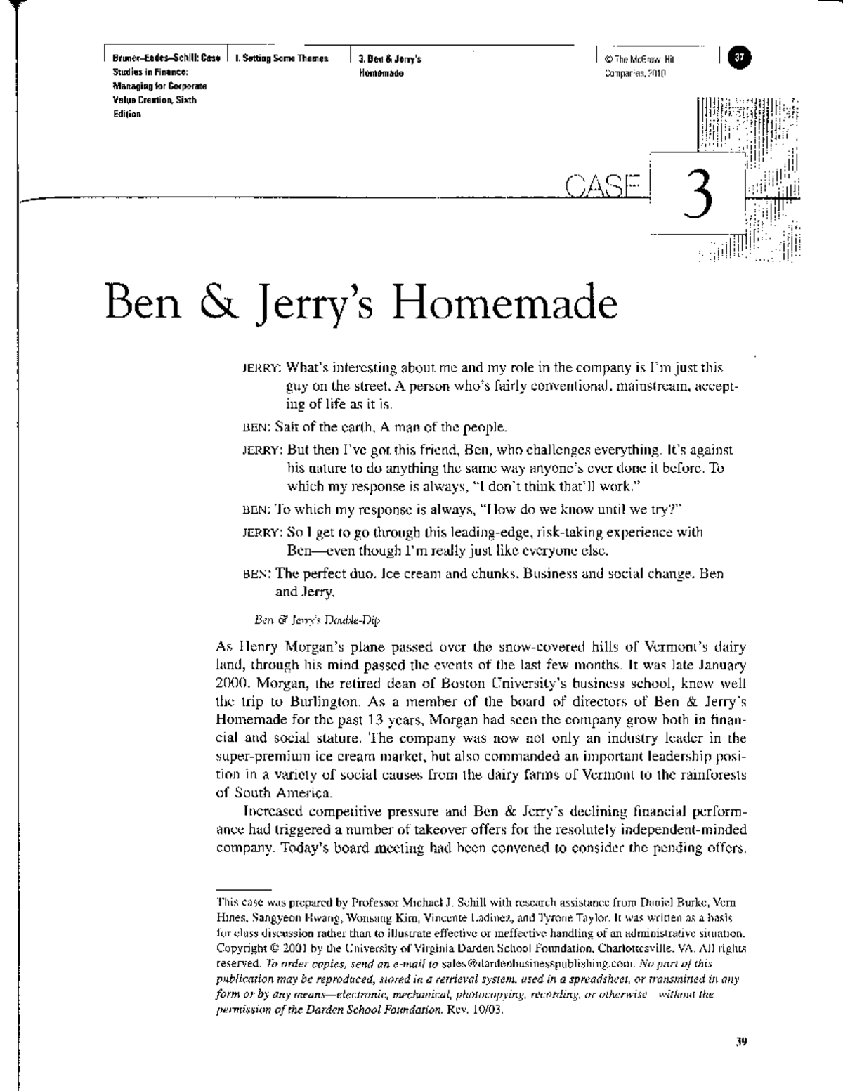 Ben & Jerry's Case study - Bruner-Eades-Schill:Caso Studiesin finance ...