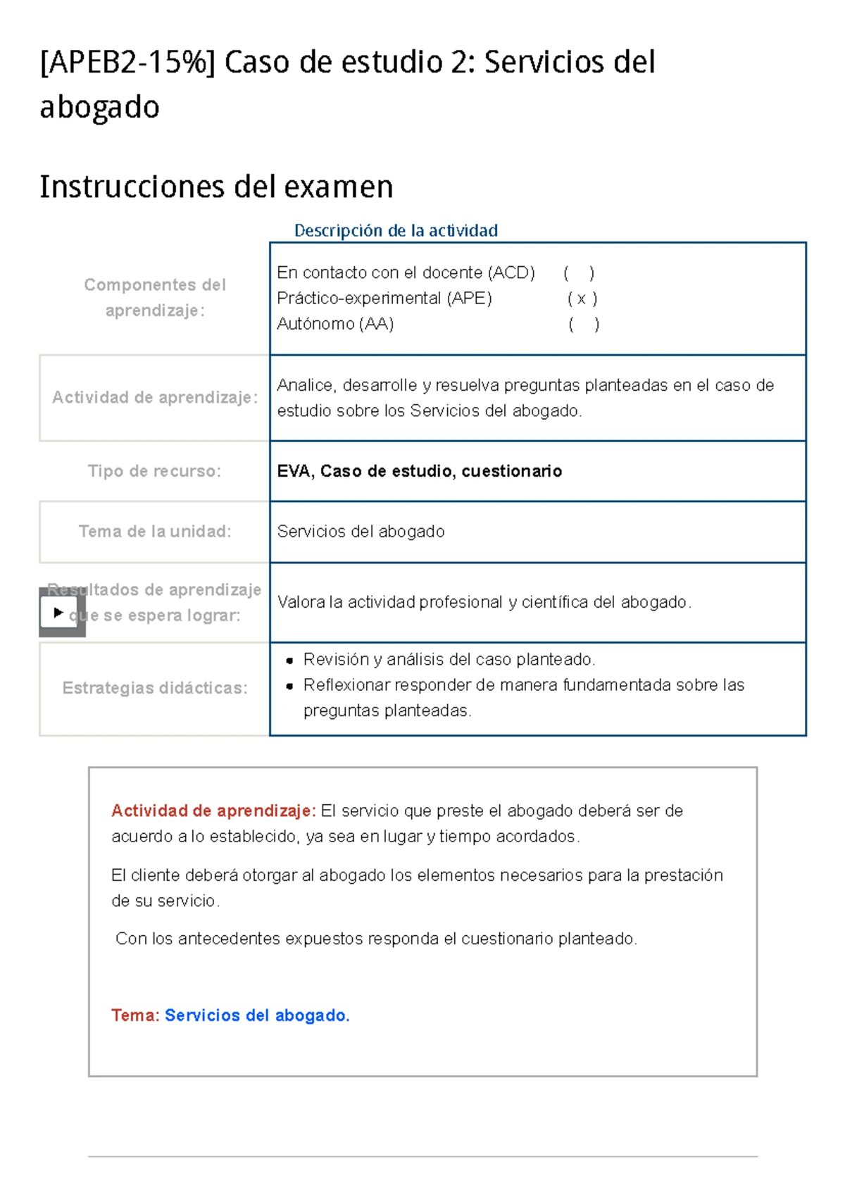 Examen [APEB 2-30%]: Caso Práctico sobre Contrato de Factoring - Studocu