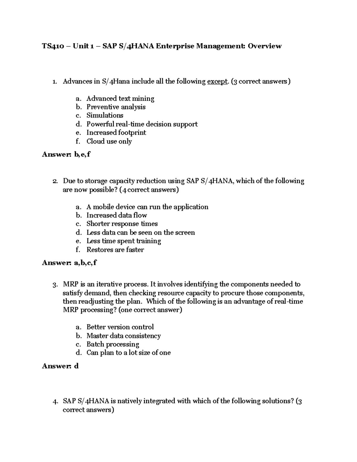 Unit 01 Key - Chapter 1 - Introduction to Business Processes - TS410 ...
