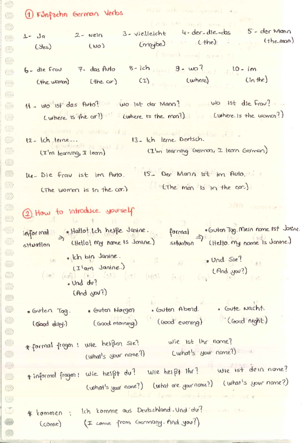 German Language Basics: A1-A2 Verbs, Vocabulary, and Phrases - Studocu