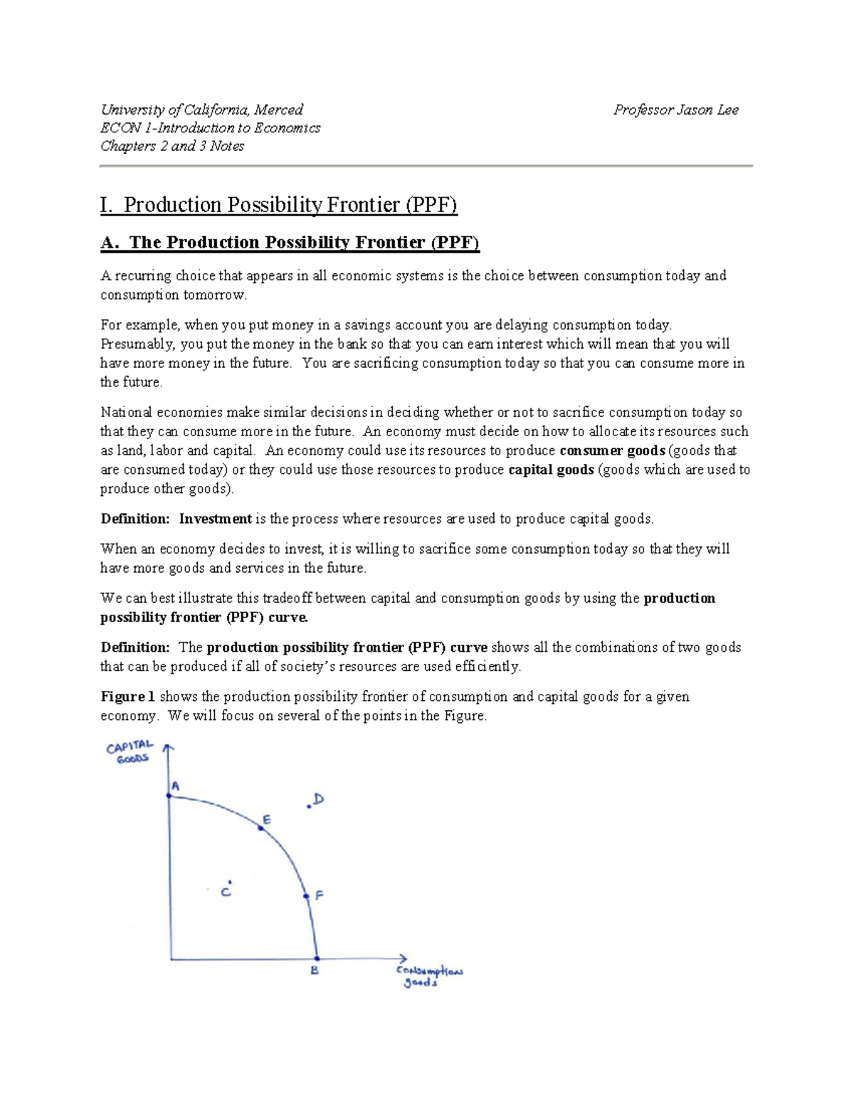 Comparative Advantage & PPF Analysis - ECON 1 Notes - Studocu