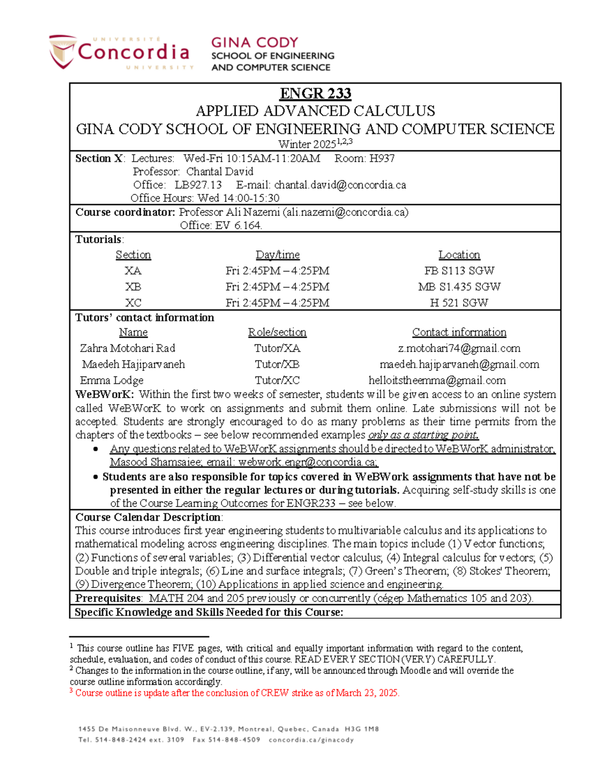 Final-Course Outline ENGR 233 Winter 2025 - ENGR 233 APPLIED ADVANCED ...